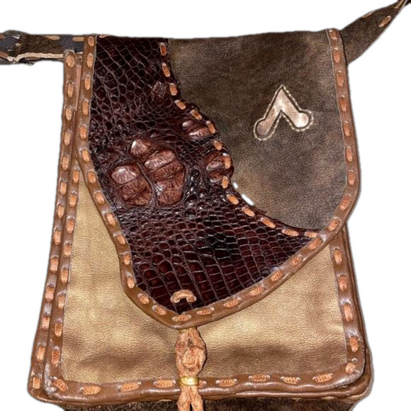 Bags | Vintage Mixed Hide Hand Sewn Artisan Crafted Shoulder Bag ...